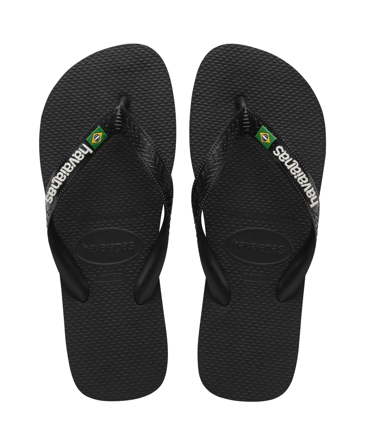 Click here for Havaianas Mens Brazil Logo Flip-Flop Sandals - Bla... prices