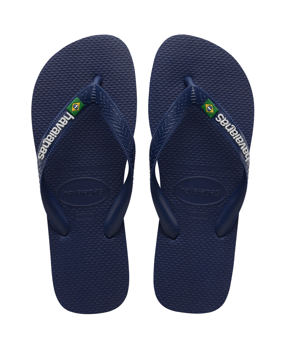 Click here for Havaianas Mens Brazil Logo Flip-Flop Sandals - Nav... prices