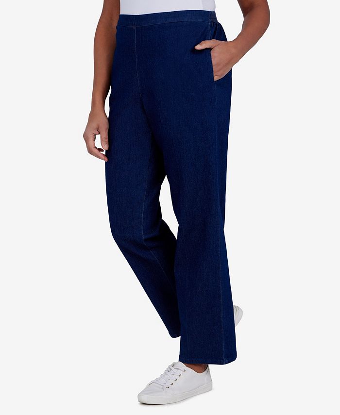 Alfred Dunner Petite Indigo Daze Pull-On Straight Leg Jeans & Reviews ...