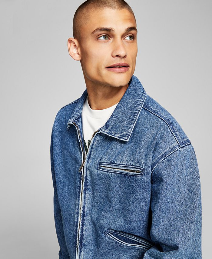 And Now This Men's Regular-Fit Denim Mechanic Jacket - Macy's