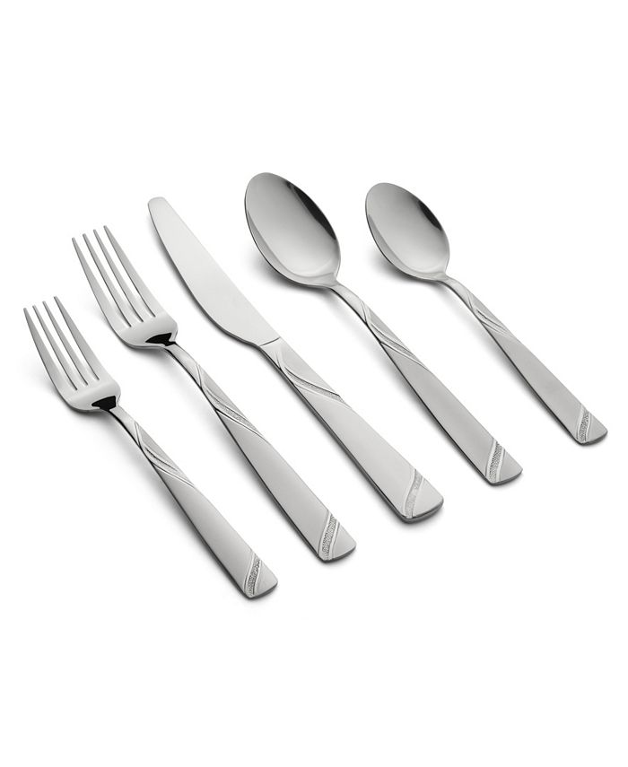 Cambridge Silversmiths Tabitha Sand Pebble Flatware with Chrome Buffet ...