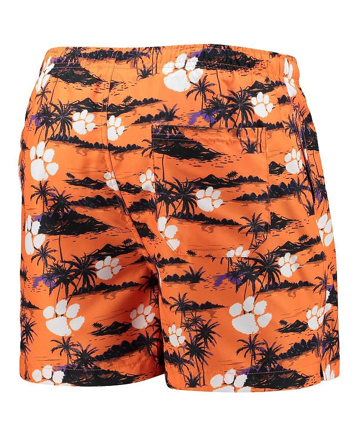 FOCO Men's Orange Clemson Tigers Island Palm Swim Trunks - Macy's