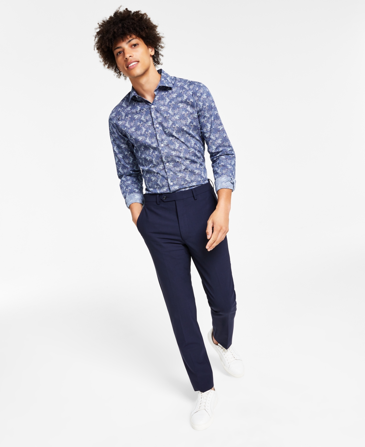 Click here for Bar Iii Mens Skinny Fit Wrinkle-Resistant Wool-Ble... prices