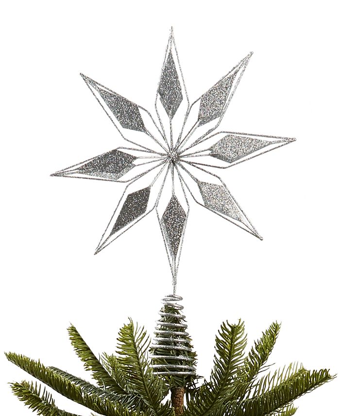 Holiday Lane Northern Lights Wire Silver-Tone Snowflake Tree Topper ...
