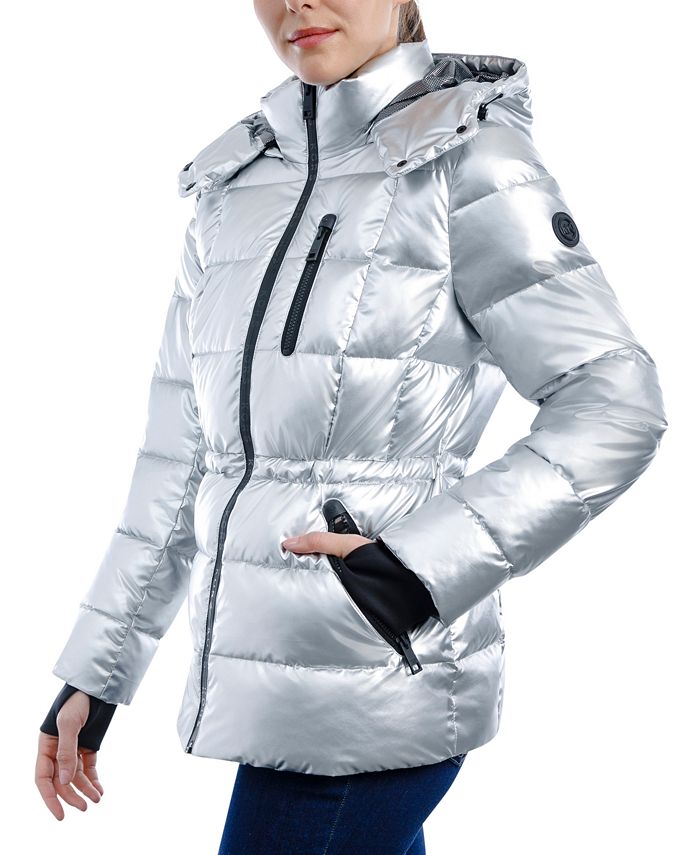 Michael Kors Women's Hooded Metallic Puffer Coat & Reviews - Coats ...