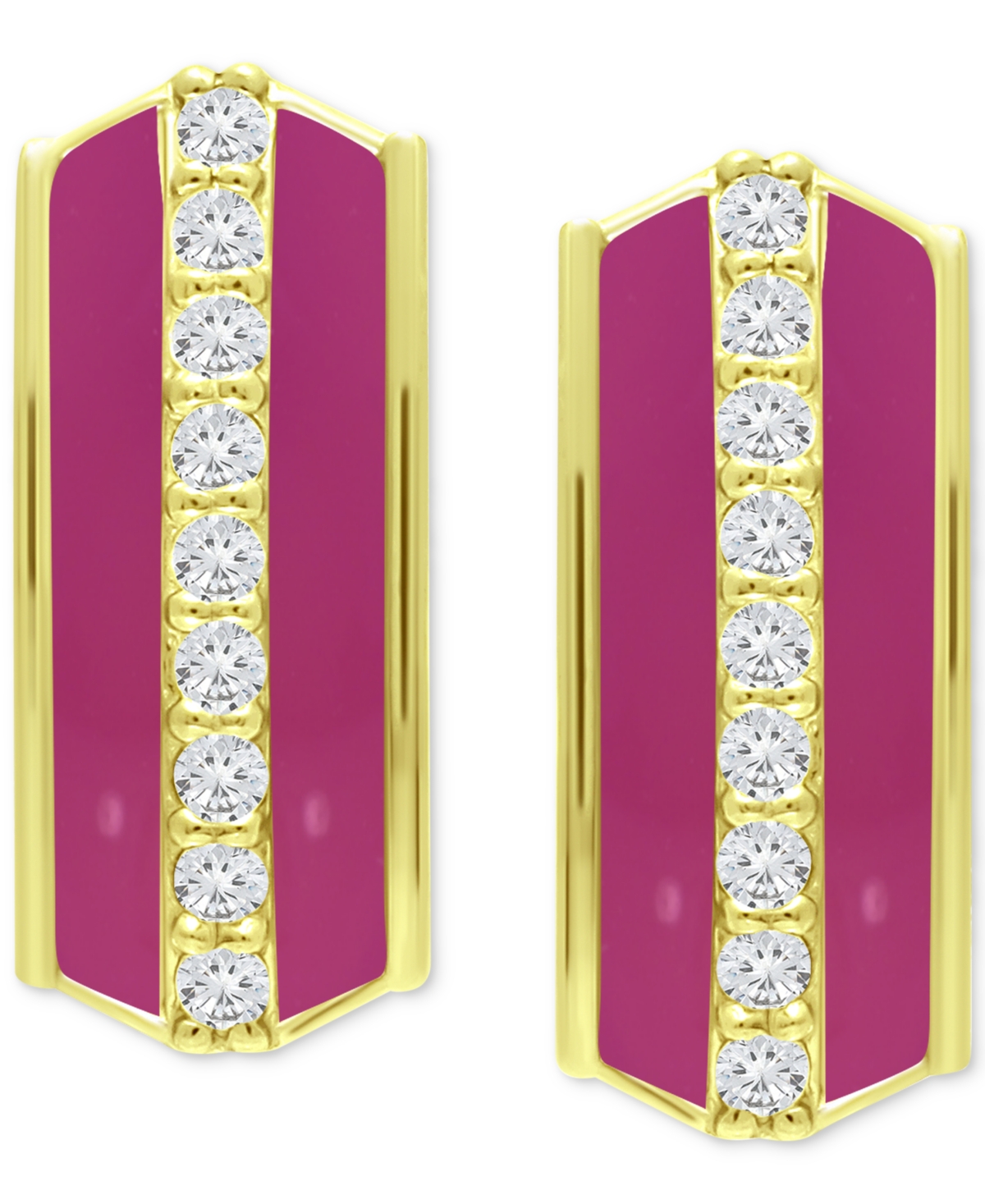 Click here for Giani Bernini Cubic Zirconia & Enamel Hoop Earring... prices