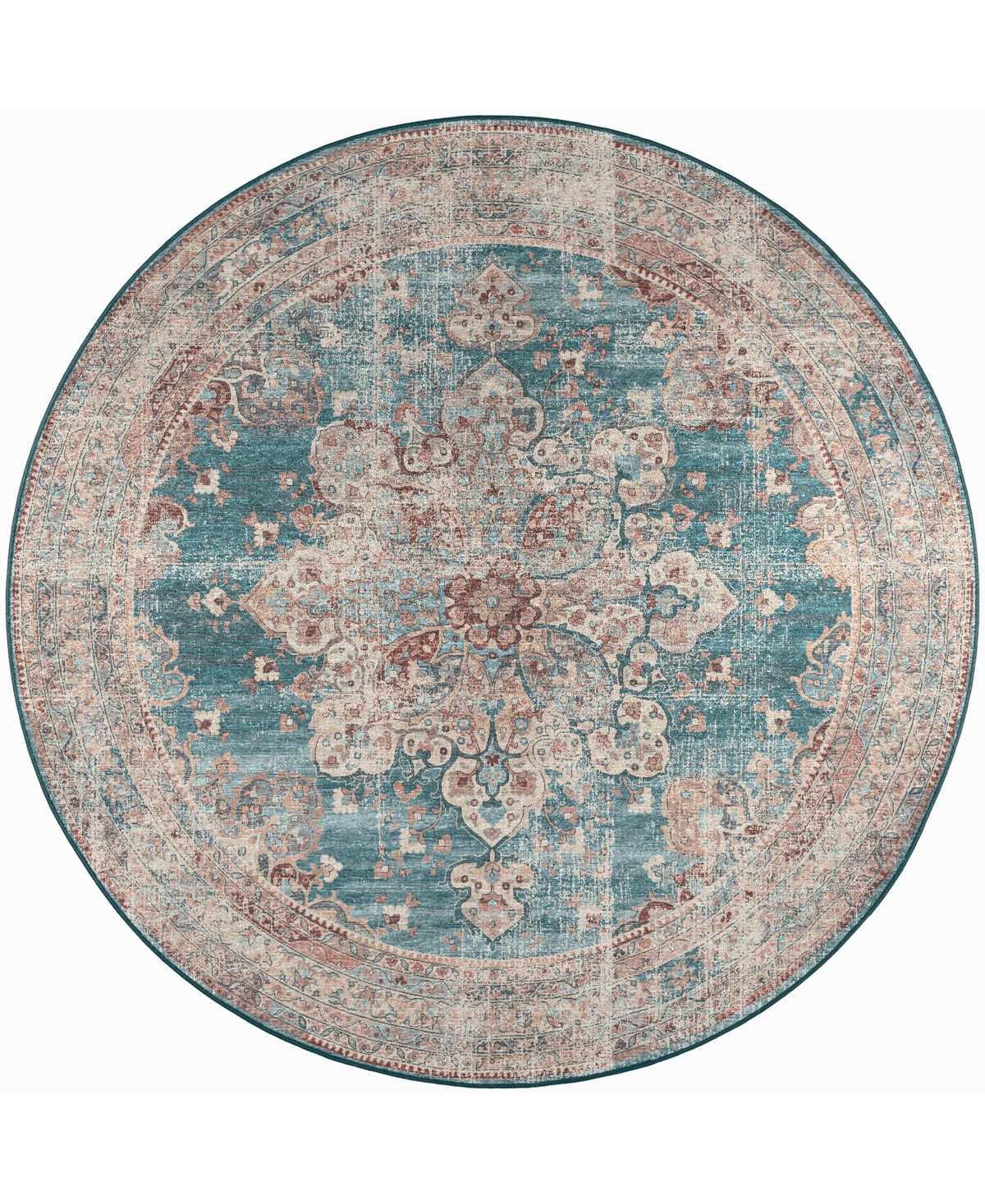Click here for Dalyn Jericho JC6 8 x 8 Round Area Rug - Turquoise prices