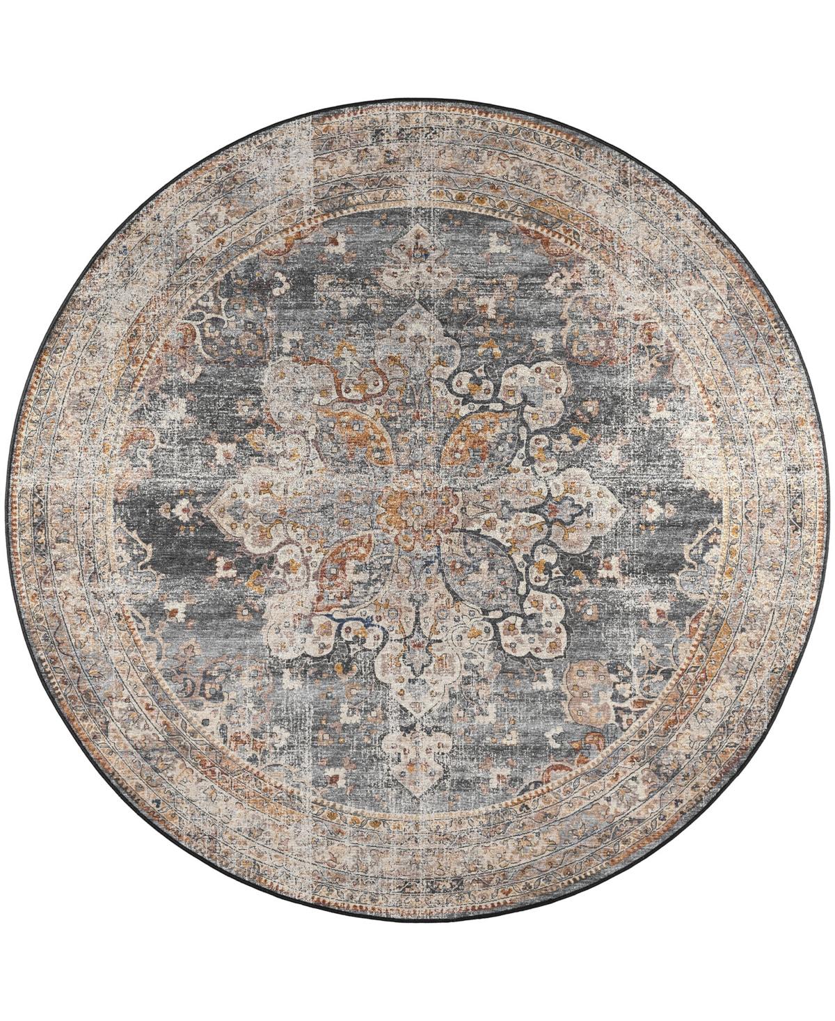 Click here for Dalyn Jericho JC6 8 x 8 Round Area Rug - Charcoal prices
