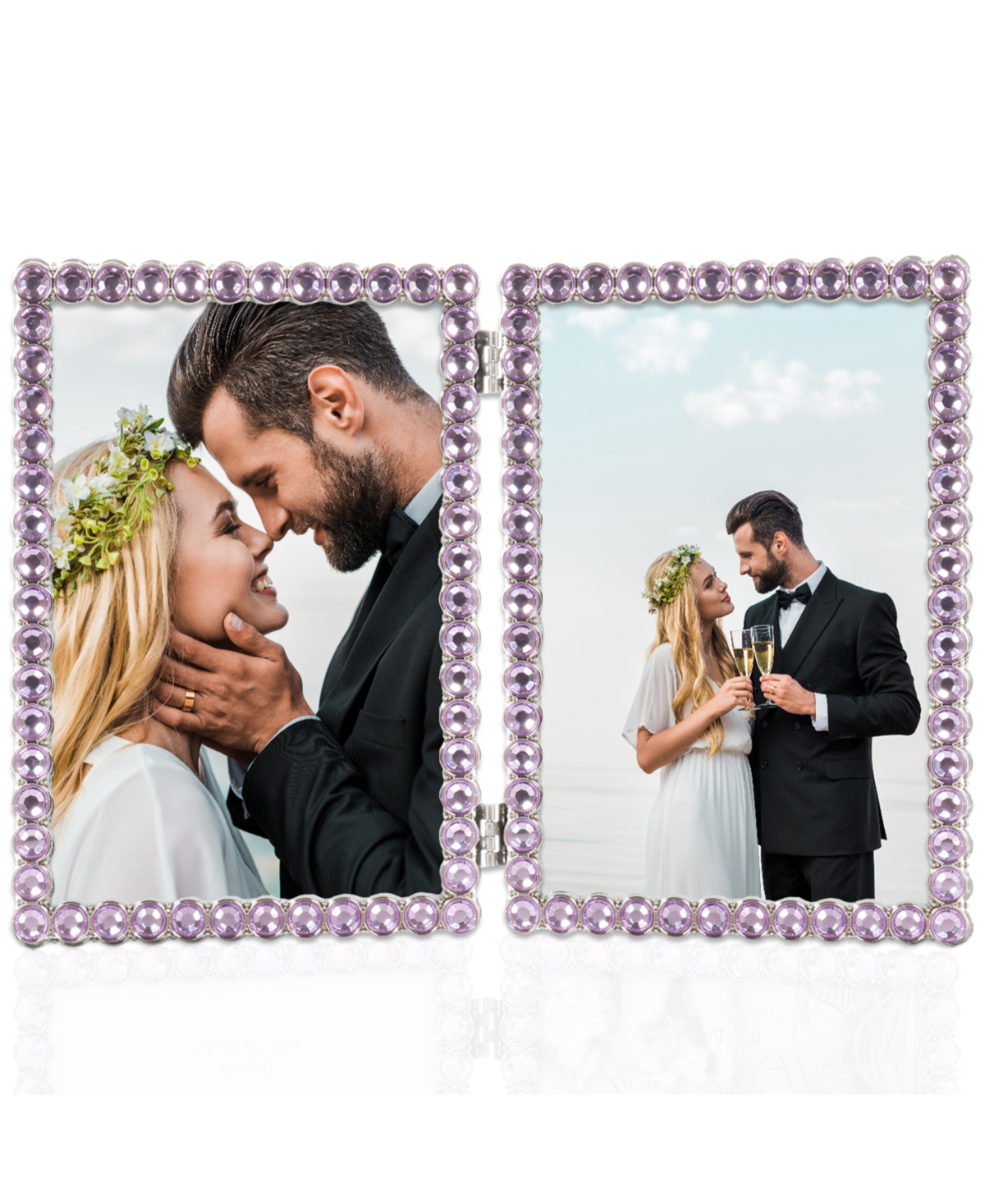 Click here for Metal Sparkle Double Frame  4 x 6 - Bright Lilac prices