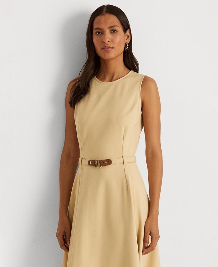 Lauren Ralph Lauren Belted Ponte Dress - Macy's