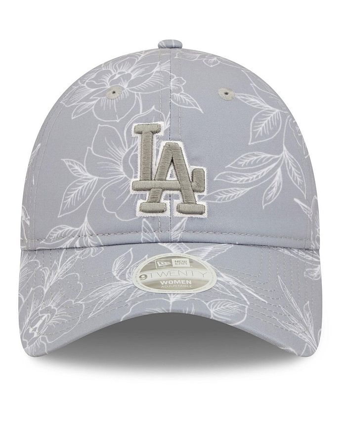New Era Women's Gray Los Angeles Dodgers Botanic 9Twenty Adjustable Hat ...