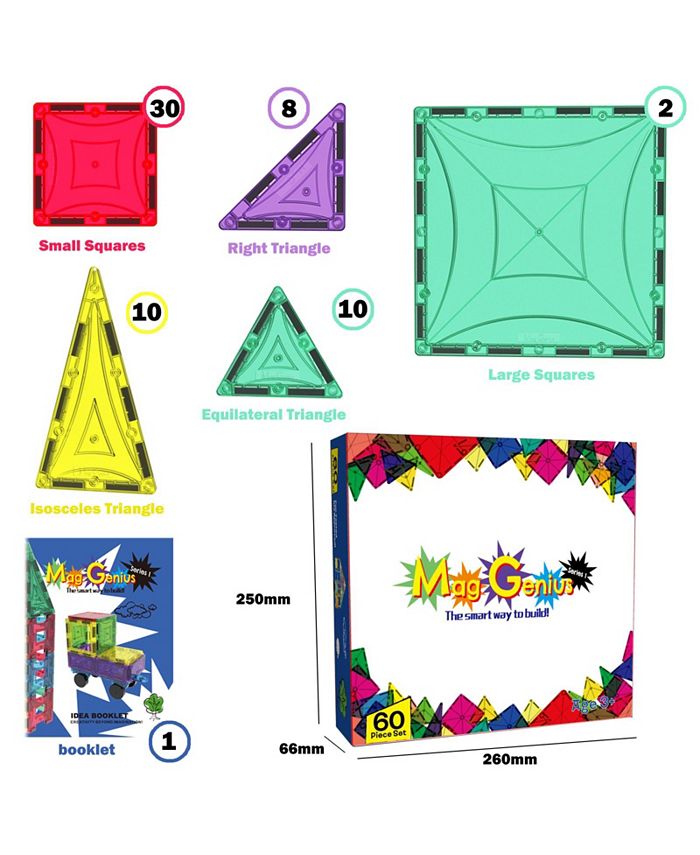 Mag-Genius Magnetic Building Blocks 60 Piece Set - Macy's
