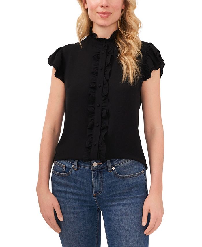 CeCe Ruffled Button Blouse & Reviews - Tops - Women - Macy's