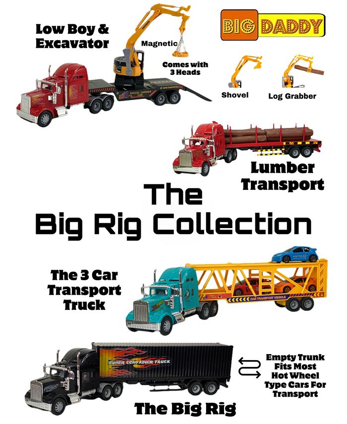Big Daddy Mag-Genius Big-Daddy Big Rig Transport Truck with 3 Cars Toy ...