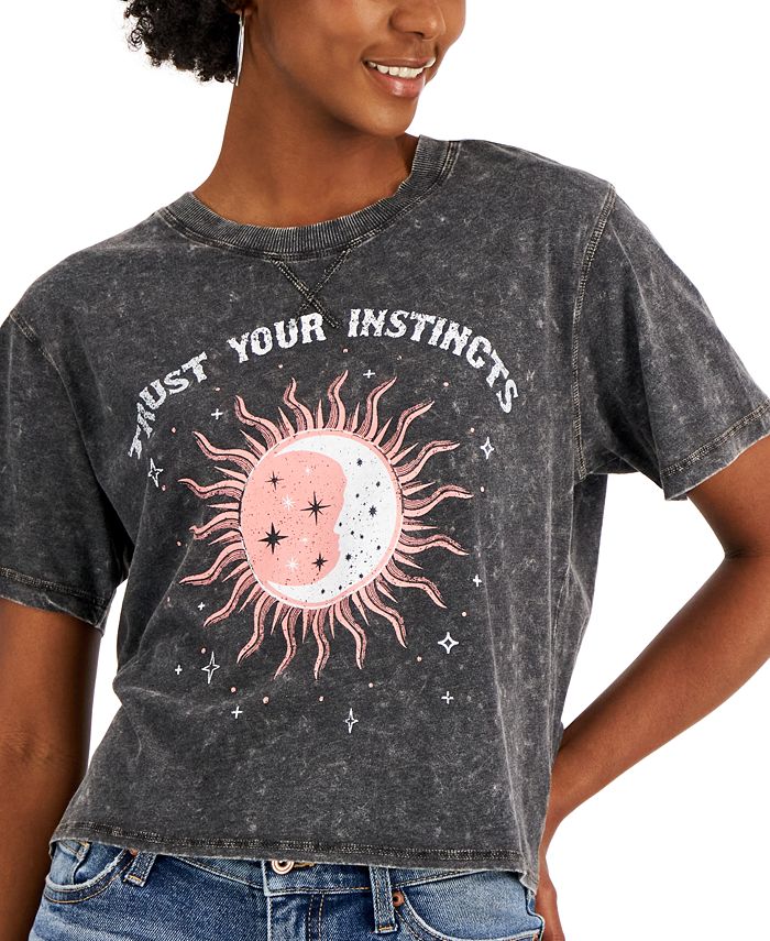 Rebellious One Juniors' Trust Your Instincts Graphic T-Shirt - Macy's