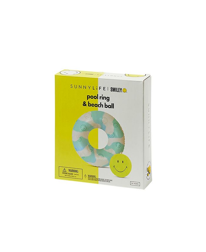 Sunnylife Pool Ring and Ball Smiley Set, 2 Pieces - Macy's