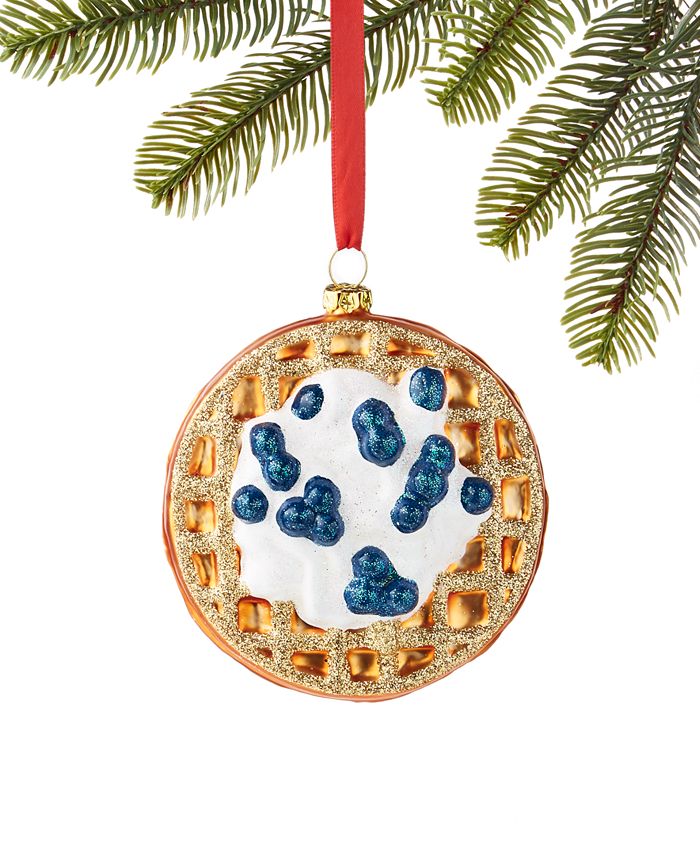 Holiday Lane Foodie and Spirits Glass Blueberry Waffle Ornament ...