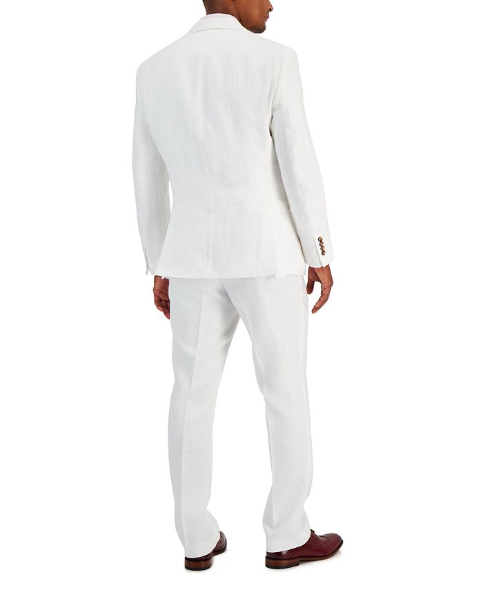 Tayion Collection Men's Classic-Fit Linen Vested Suit Separates - Macy's