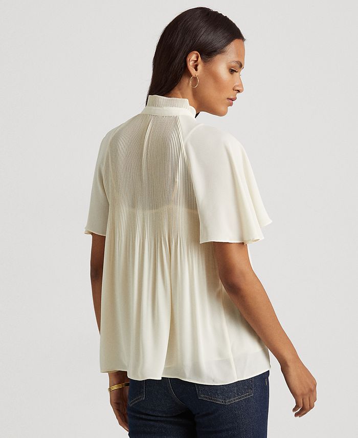 Lauren Ralph Lauren Pleated Georgette Top & Reviews - Tops - Women - Macy's