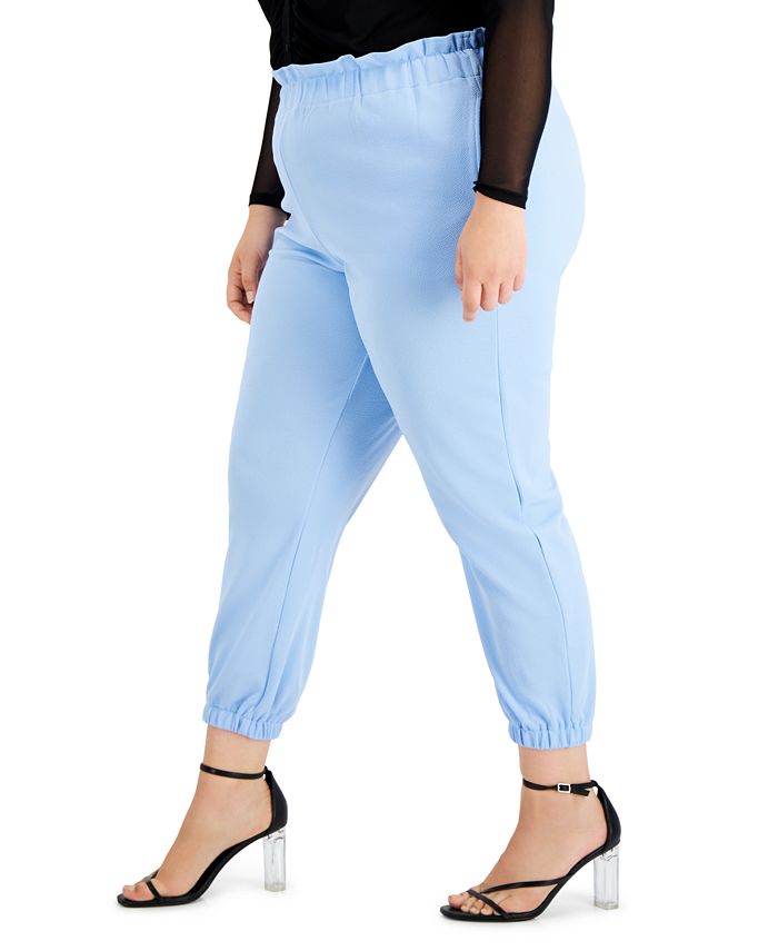 Bar Iii Trendy Plus Size Paperbag Waist Jogger Pants Created For Macy
