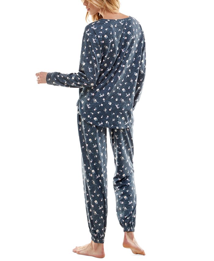 Roudelain Women's Cozy Luxe Floral Henley Pajama Set - Macy's