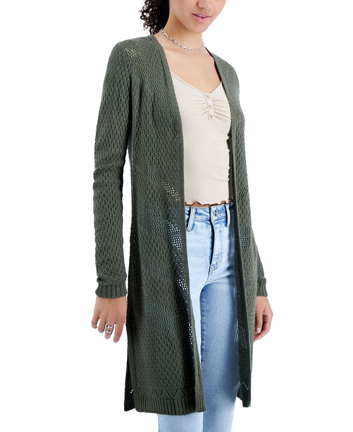 Hooked Up by IOT Juniors' Pointelle Duster Cardigan - Macy's