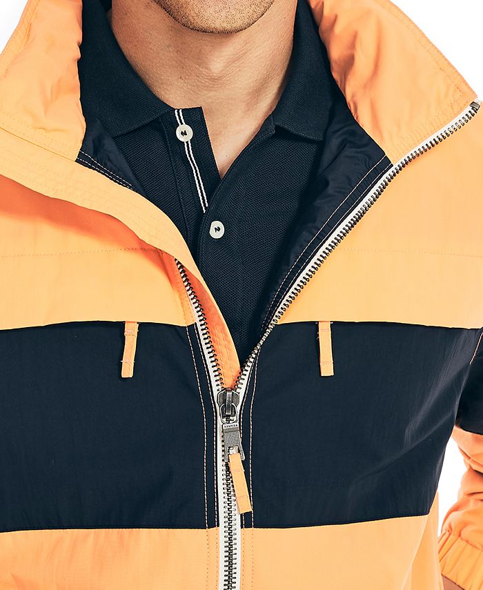 Nautica Men's Colorblock Lightweight Hooded Jacket - Macy's