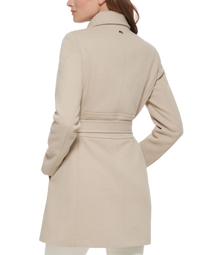 Calvin Klein Women's Snap Zipper Club-Collar Coat & Reviews - Coats ...