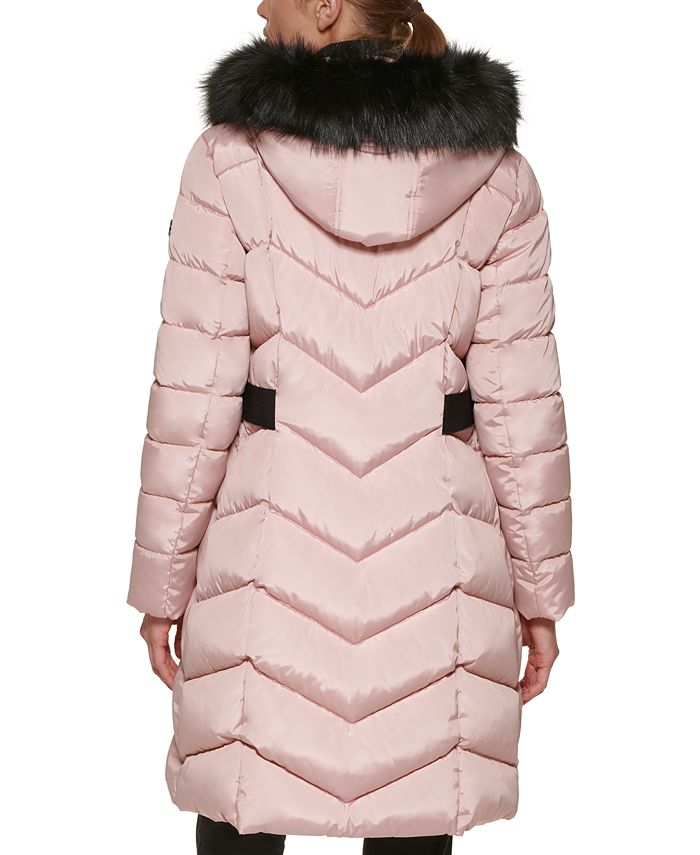 Calvin Klein Women's Faux-Fur-Trim-Hooded Puffer Coat, Created for Macy's & Reviews - Coats ...