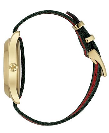 Gucci Women's Swiss G-Timeless Red and Green Nylon Strap Watch 38mm ...