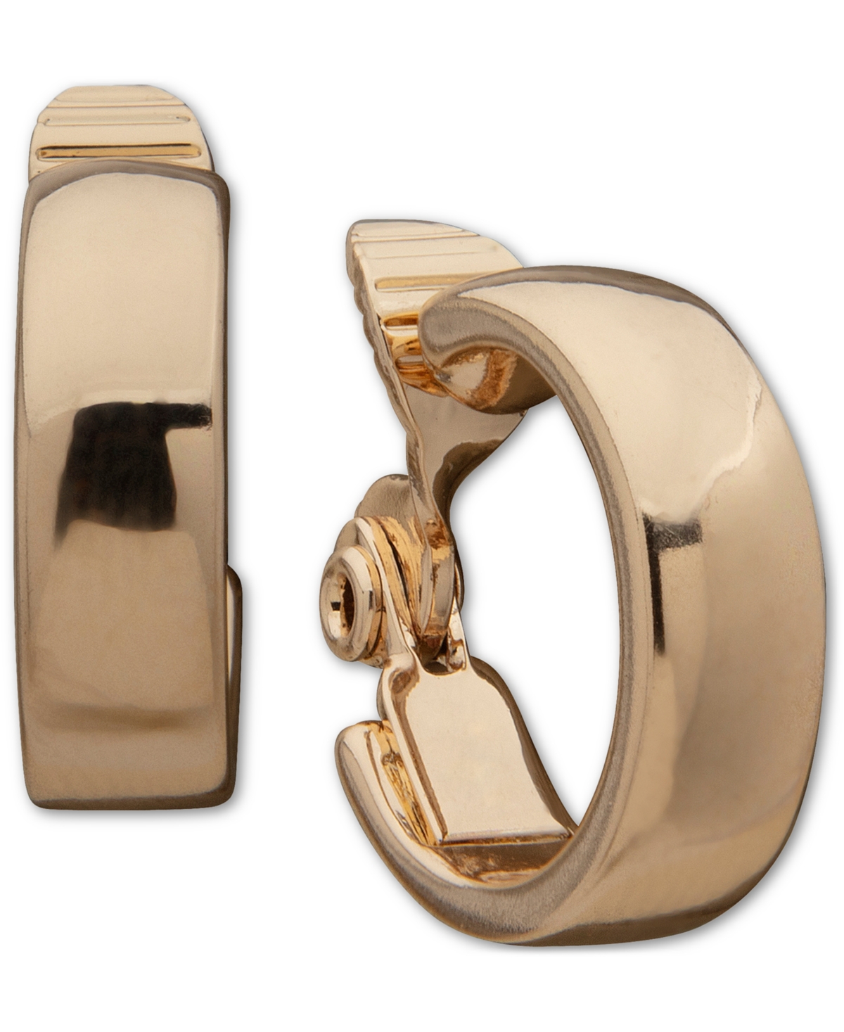 Click here for Anne Klein Gold-Tone Small Wide Clip-On Hoop Earri... prices