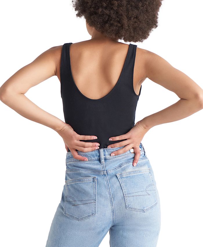 Black Tape Women's Ring-Front Ribbed Bodysuit - Macy's