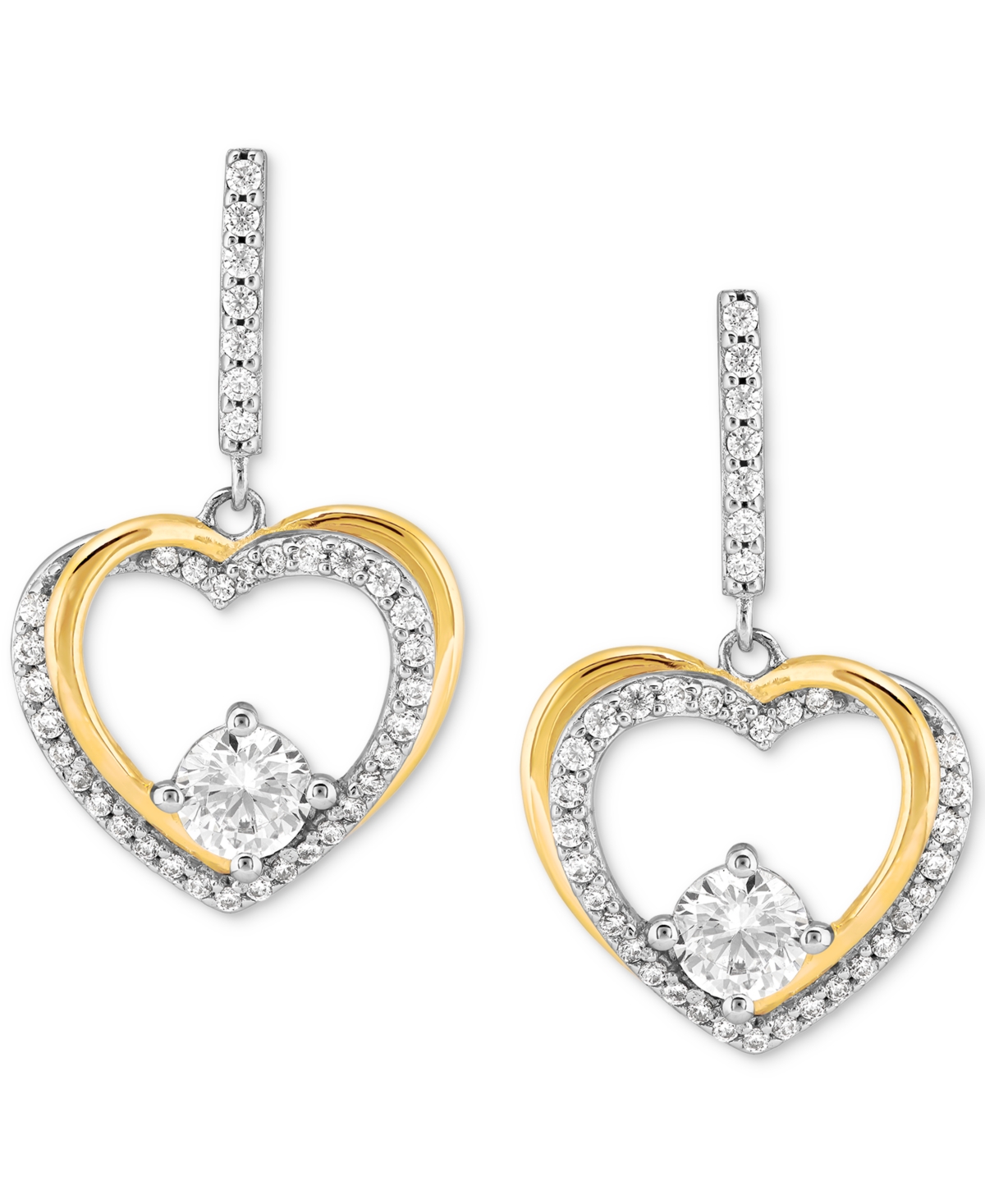 Click here for Cubic Zirconia Heart Drop Earrings in Sterling Sil... prices