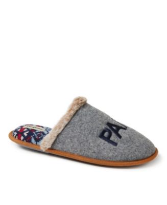Men's Solid Papa Bear Scuff Slippers - Macy's