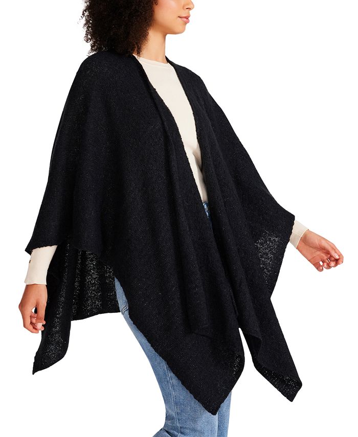 Steve Madden Women's Open Front Solid Boucle Lurex Cape Sweater - Macy's