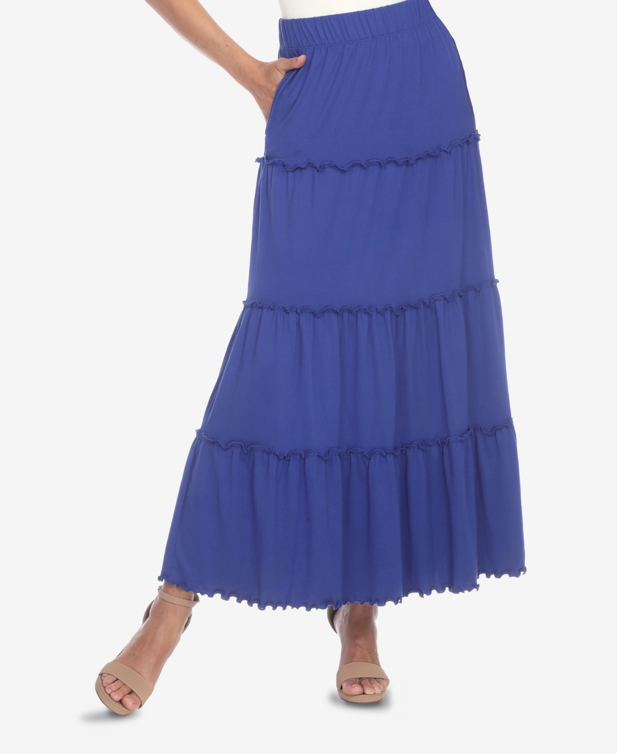 Click here for Womens Tiered Maxi Skirt - Royal prices