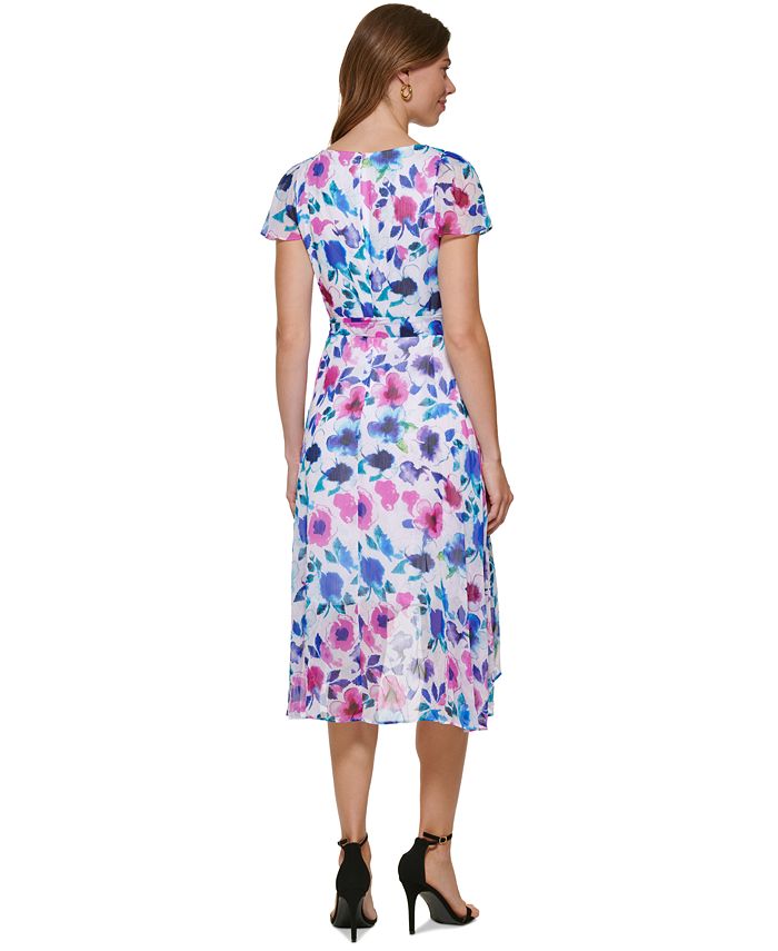 Dkny Floral Print Faux Wrap Dress Macys