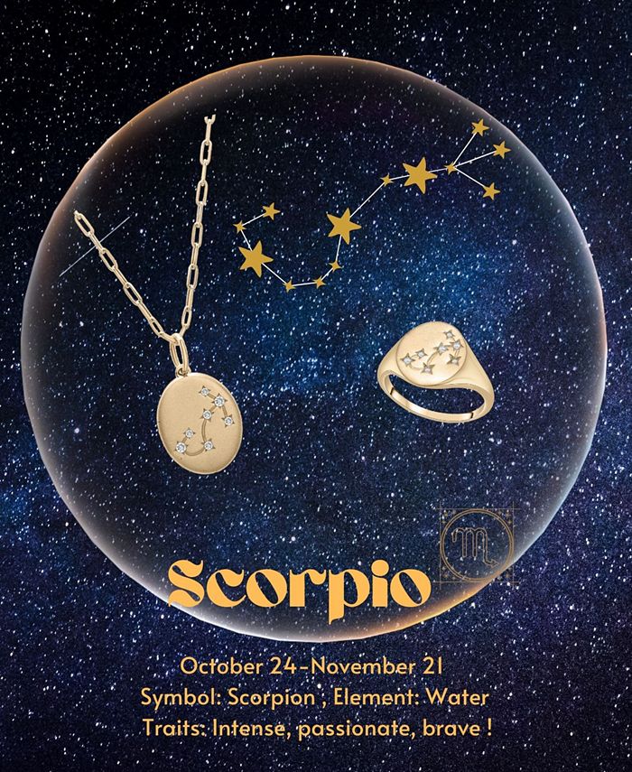 Wrapped Diamond Scorpio Constellation Ring (1/20 ct. t.w.) in 10k Gold ...