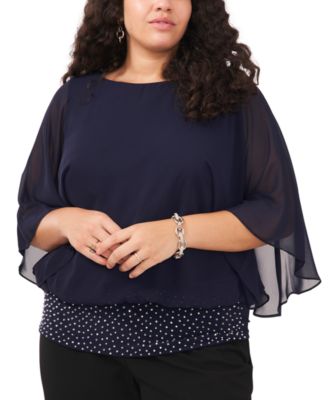 MSK Plus Size Embellished Banded-Hem Top - Macy's