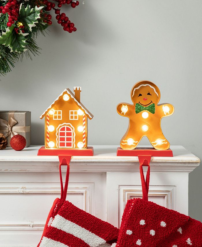 Glitzhome Marquee LED Gingerbread House Gingerbread Man Christmas ...