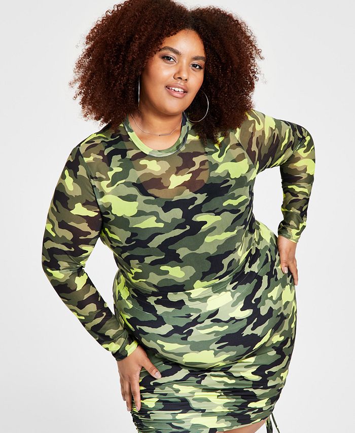 Nina Parker Trendy Plus Size Sheer Printed Mesh Top & Reviews - Tops ...