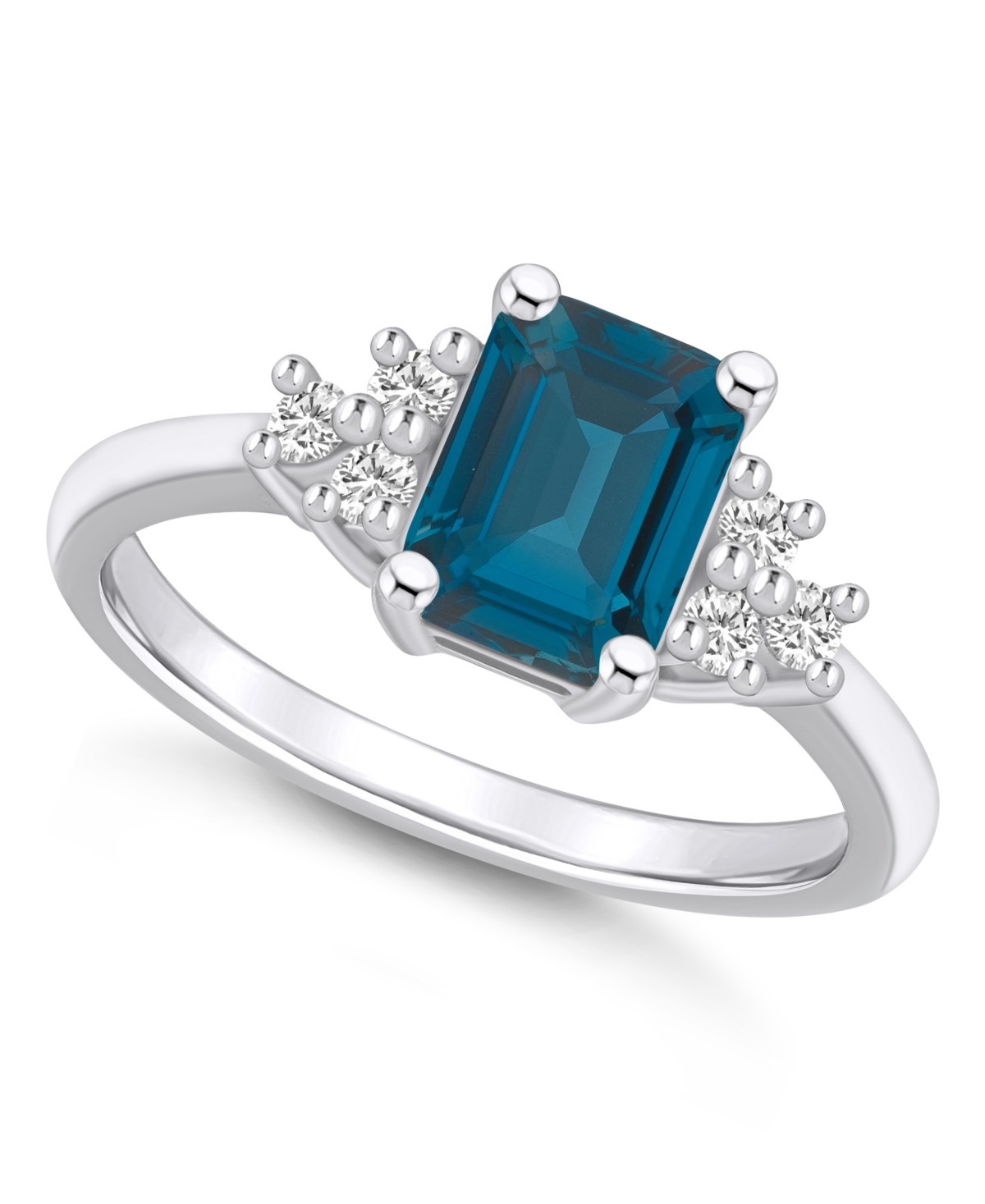 Click here for Gemstone and Diamond (1/5 ct. t.w.) Ring in 14k Wh... prices
