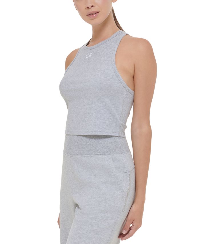 Calvin Klein Racerback Crop Top - Macy's