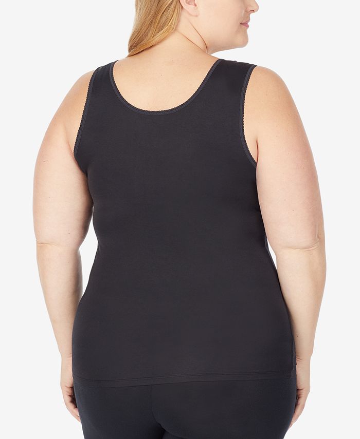 Cuddl Duds Plus Size SofTech Venice Lace Detail Cami - Macy's
