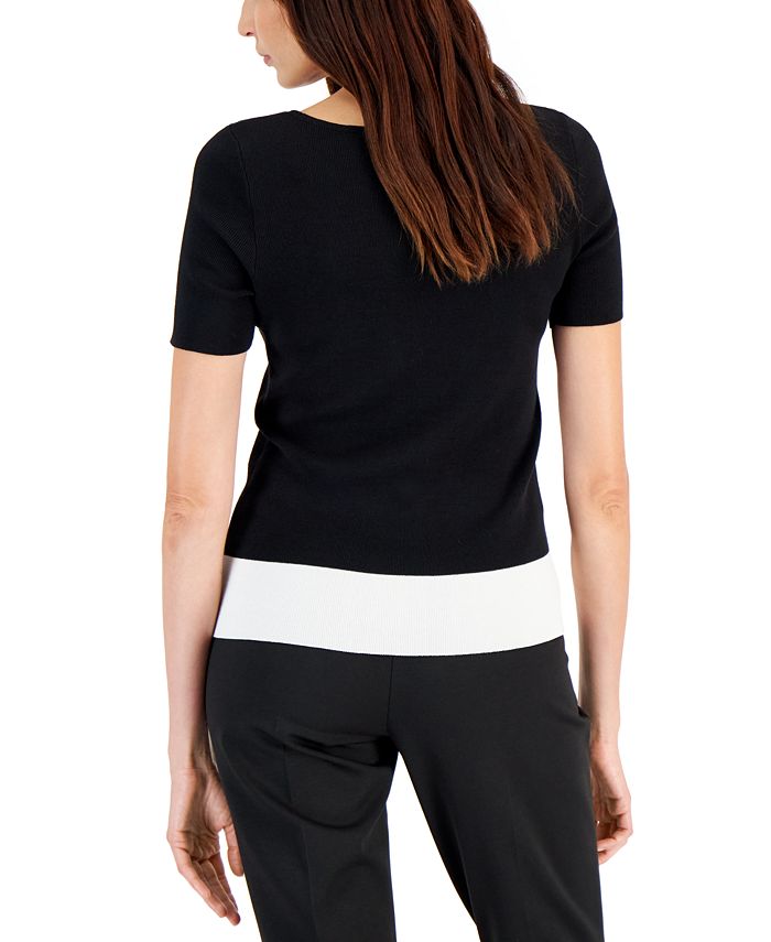 Tahari ASL Women's Colorblocked Knit Top - Macy's