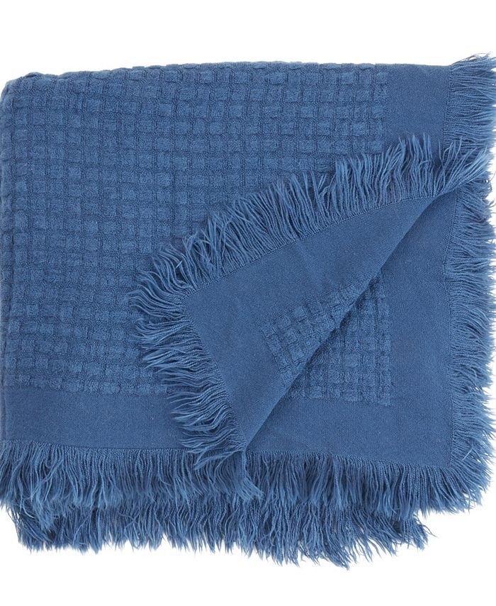 Saro Lifestyle Waffle Weave Throw, 50" x 60" - Macy's