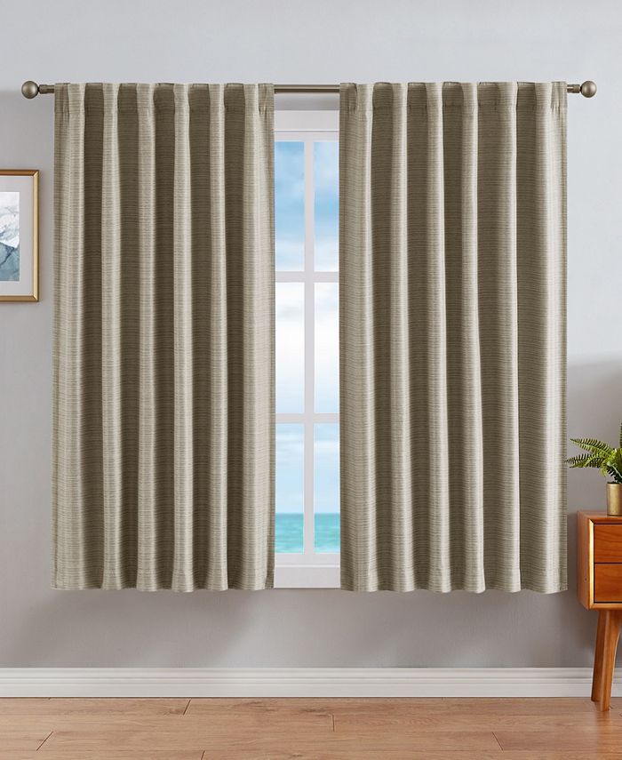 Nautica Robin Thermal Woven Room Darkening Back Tab Window Curtain ...