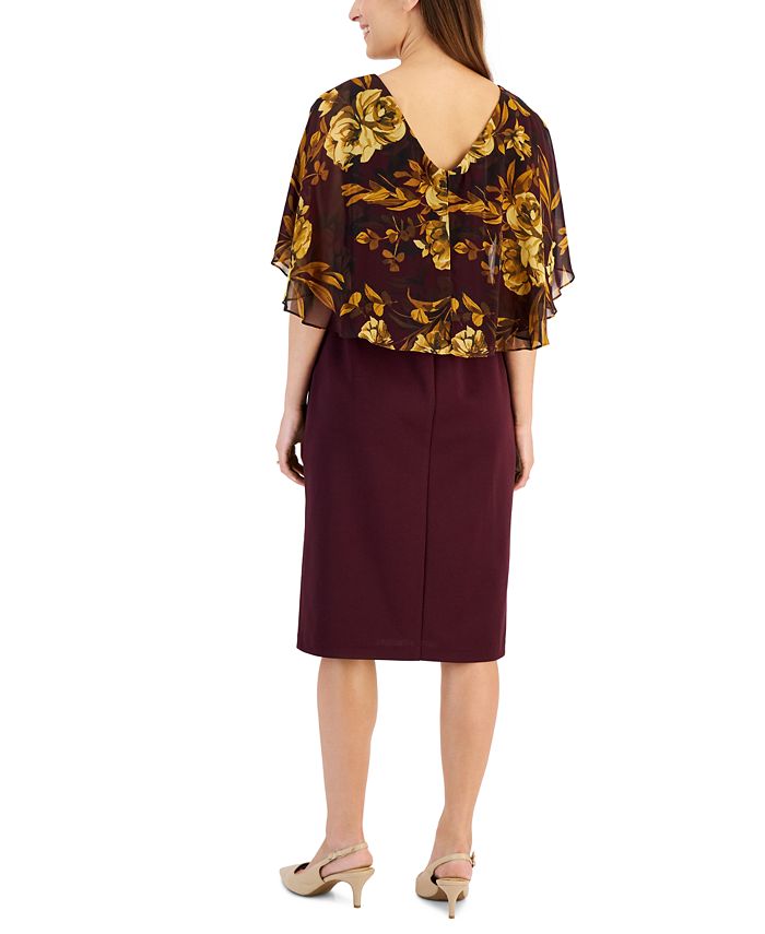 Connected Petite Printed-Popover Sheath Dress - Macy's