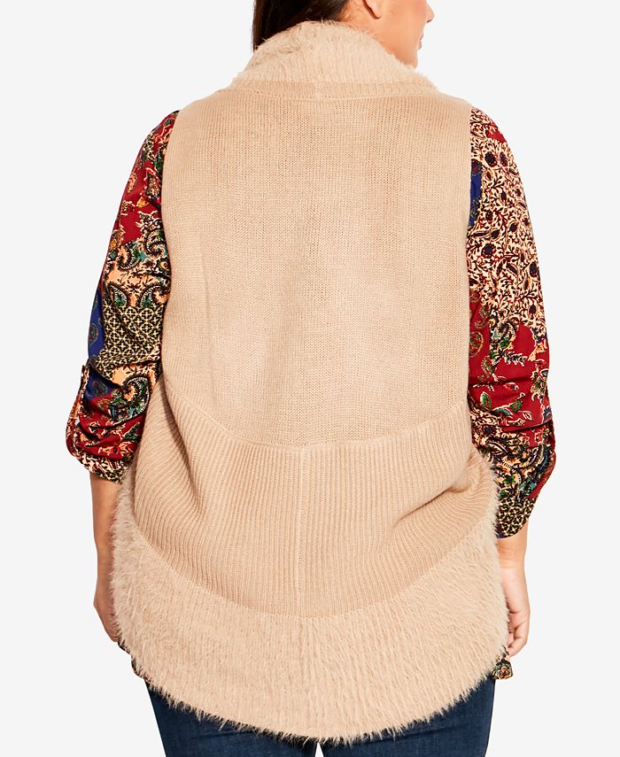 Avenue Plus Size Vida Cosy Vest Sweater & Reviews - Sweaters - Plus ...
