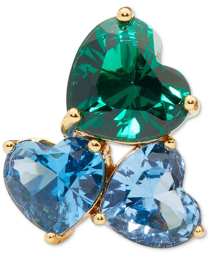kate spade new york Gold-Tone Heart Cubic Zirconia Cluster Stud ...